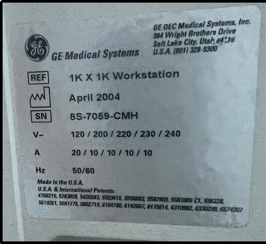 2004 GE OEC 9800 PLUS